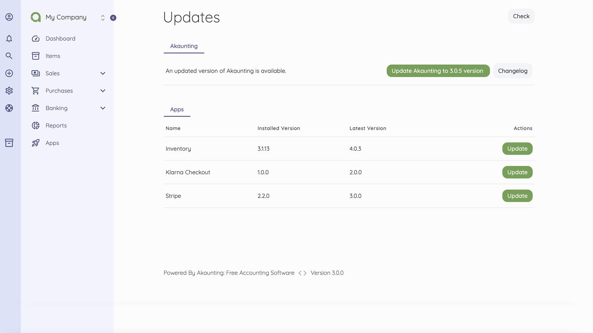 Update - Help Center - Akaunting