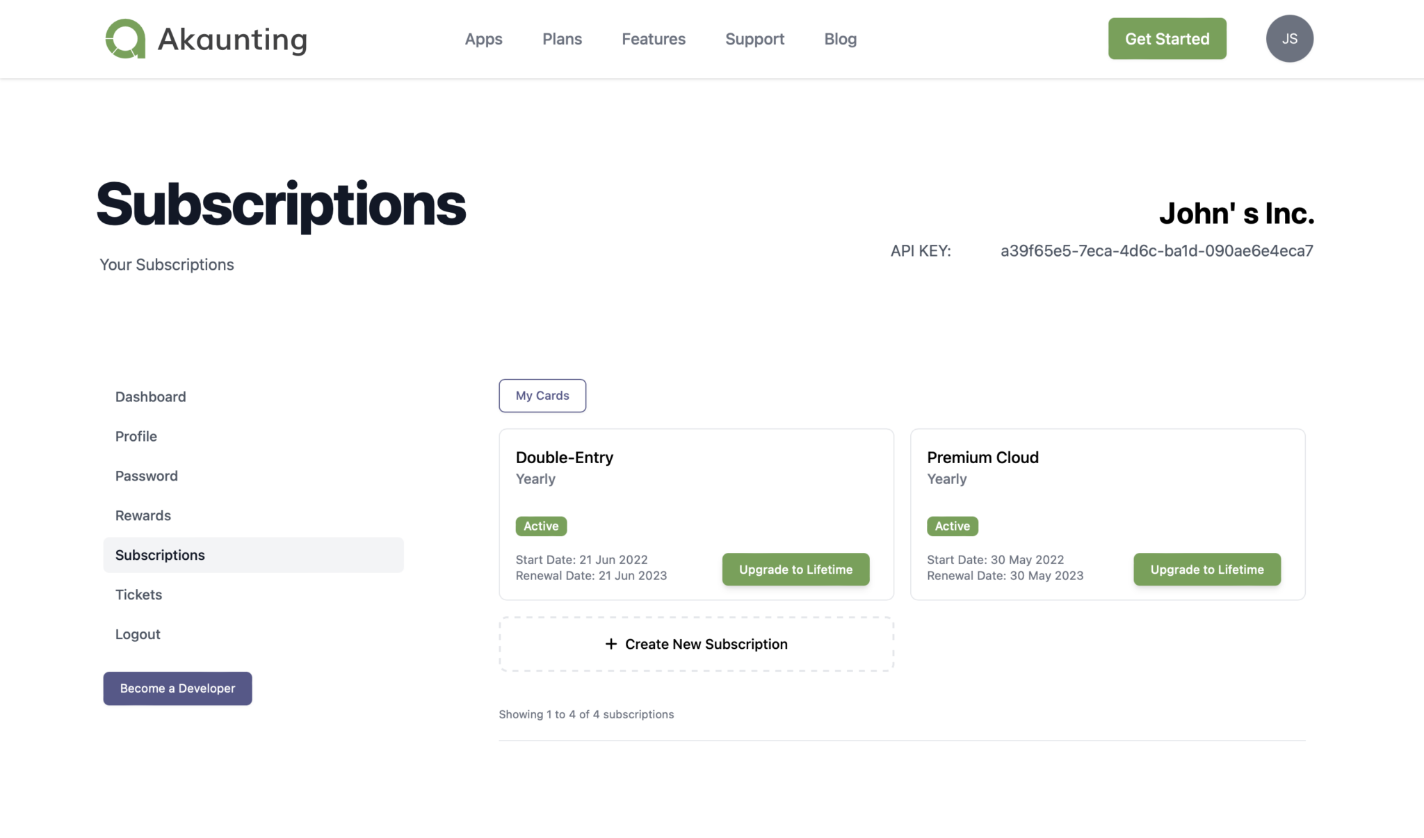 The Account Dashboard - Help Center - Akaunting