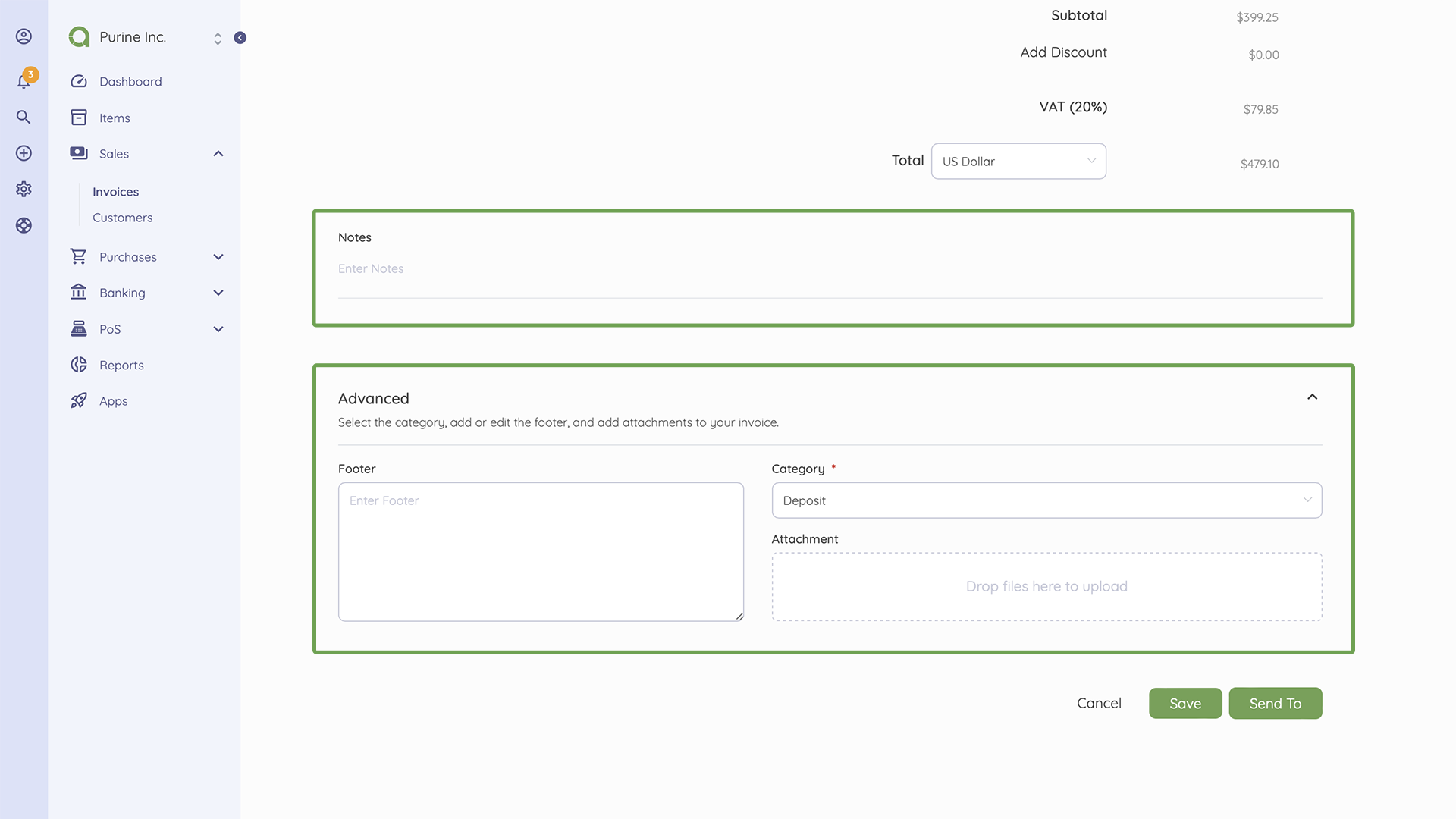Creating an Invoice - Help Center - Akaunting