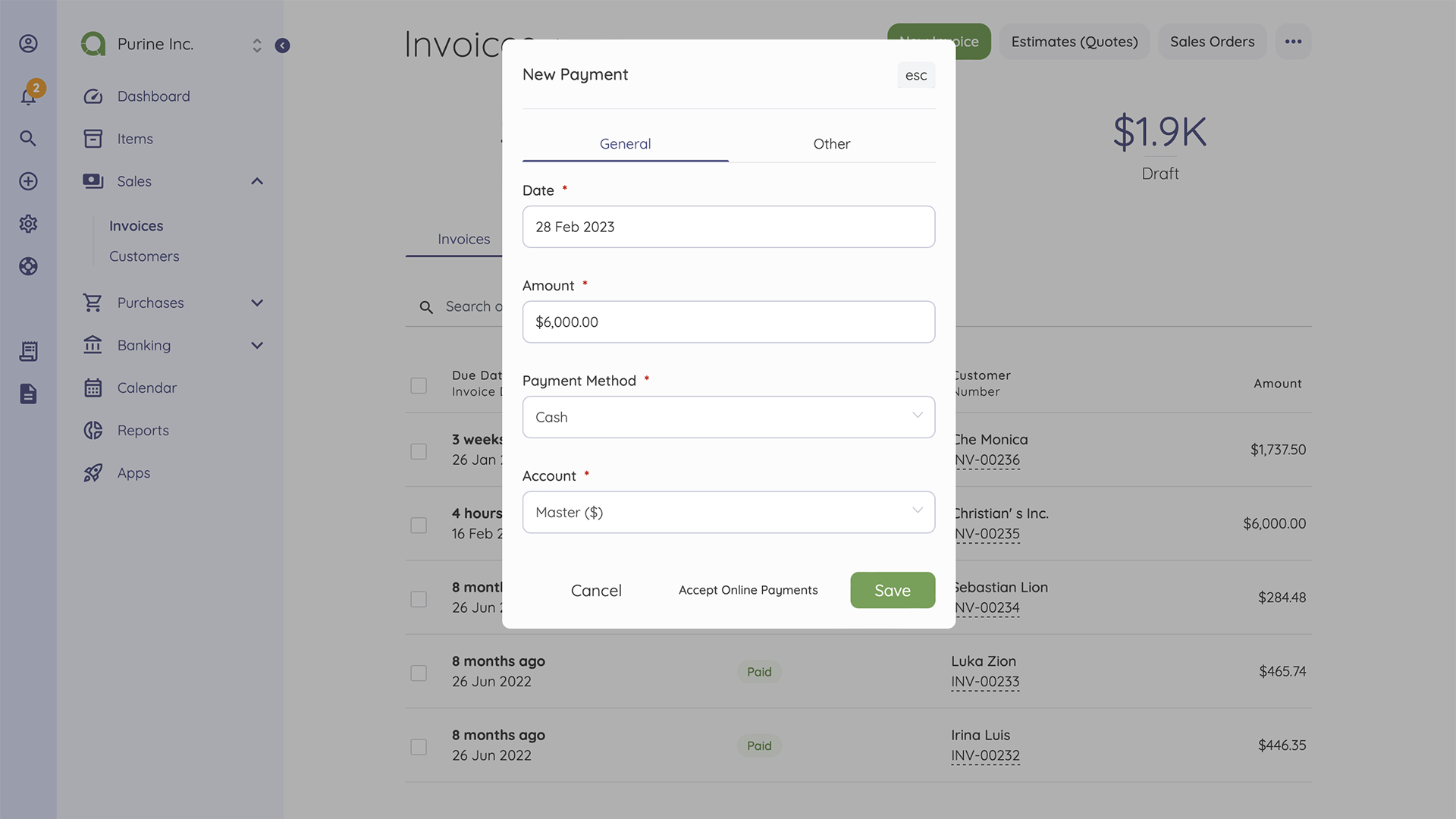 Adding Payment to an Invoice - Help Center - Akaunting