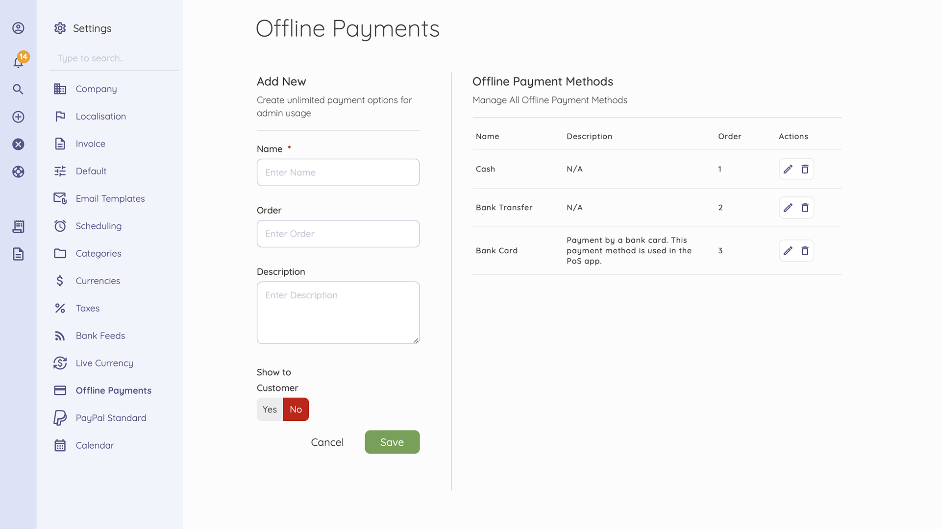 Offline Payments - Help Center - Akaunting