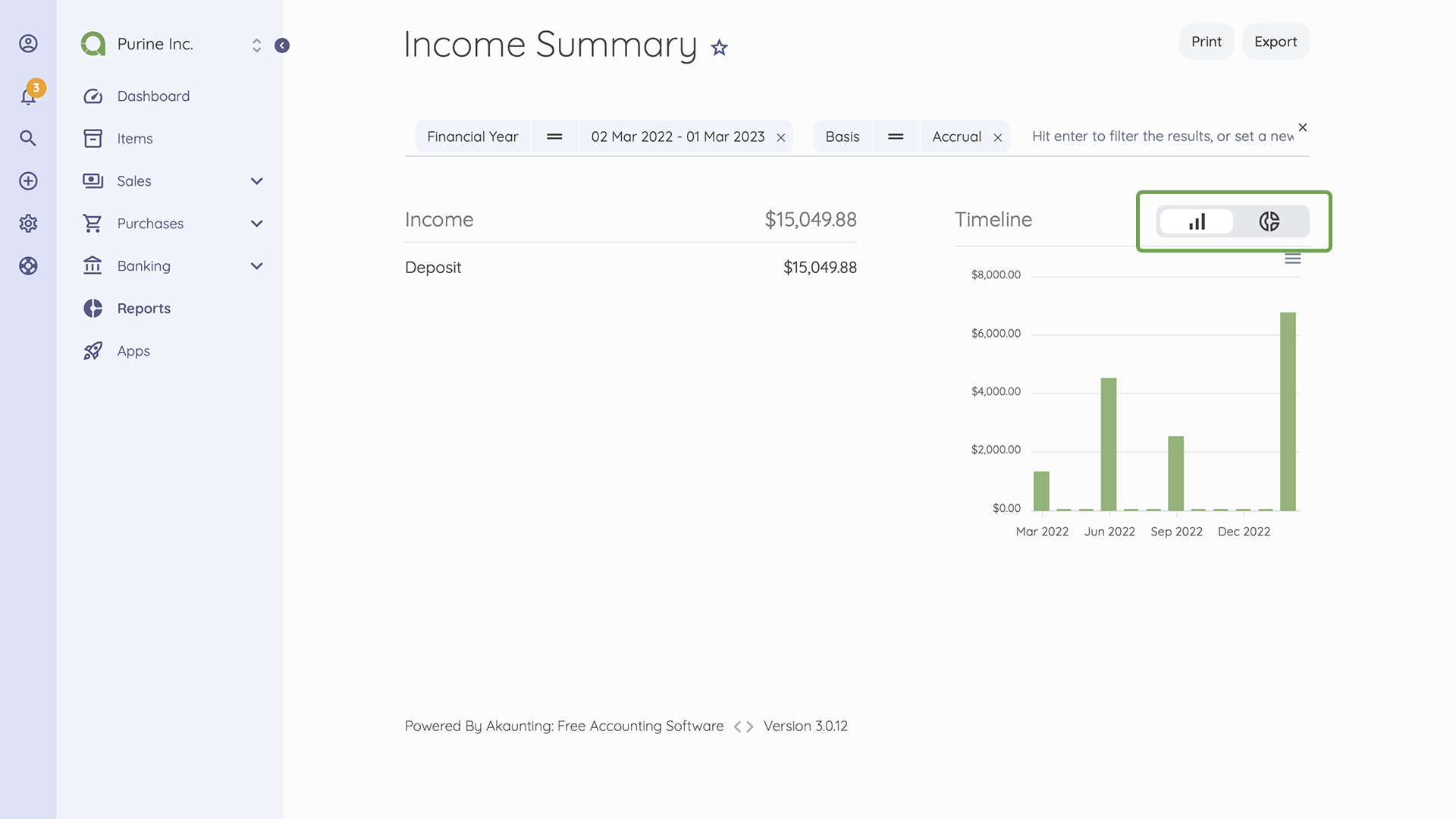 Income Summary Report - Help Center - Akaunting