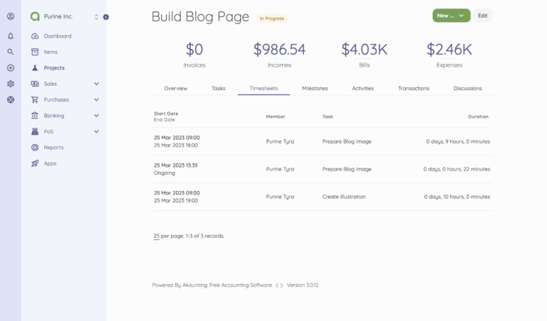 Adding a Timesheet - Help Center - Akaunting