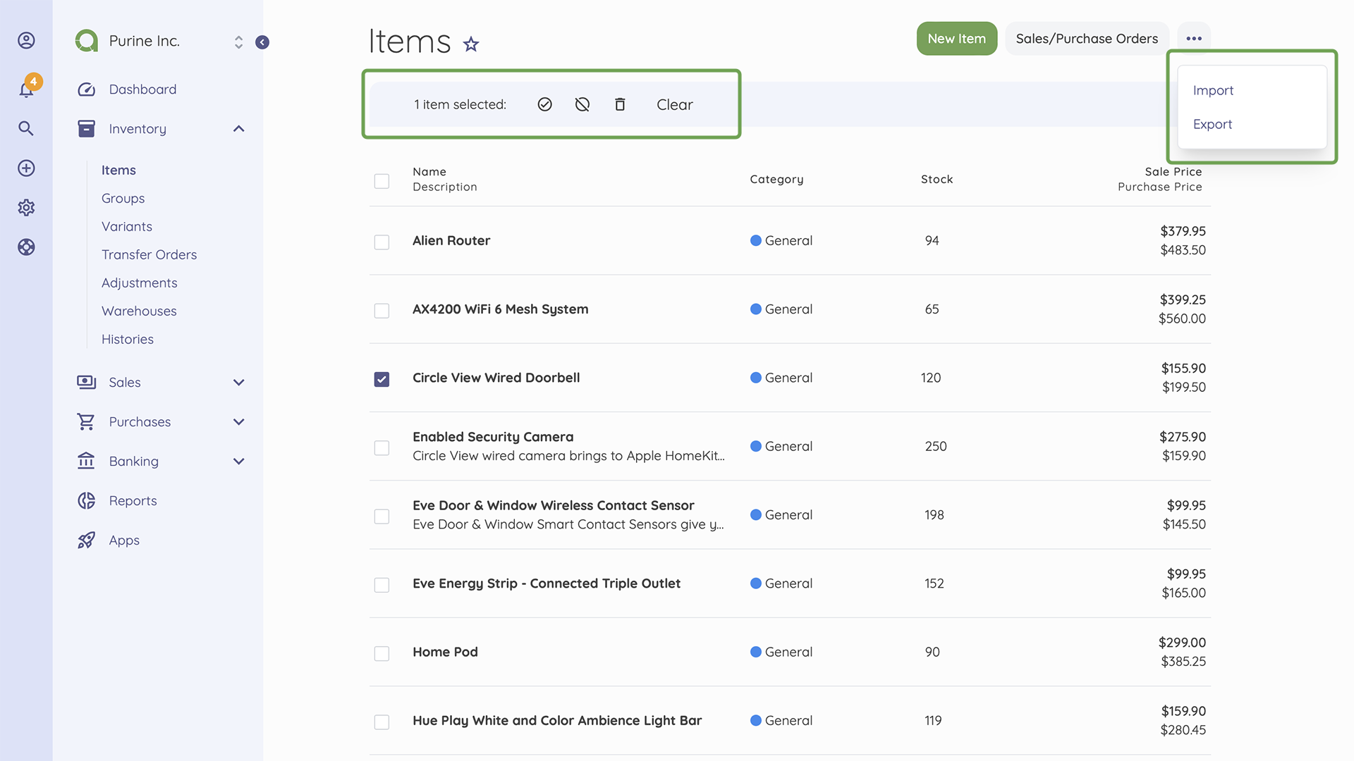 Managing Items (Products or Services) - Help Center - Akaunting