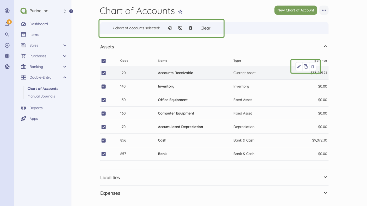 Managing Chart of Accounts - Help Center - Akaunting