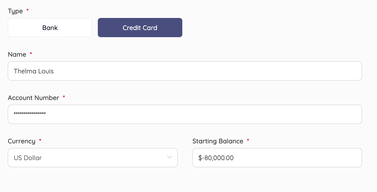 Creating New Account (Bank and Credit Card) - Help Center - Akaunting