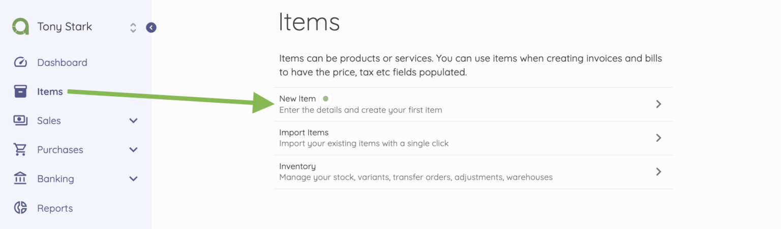Adding Items (Products or Services) - Help Center - Akaunting