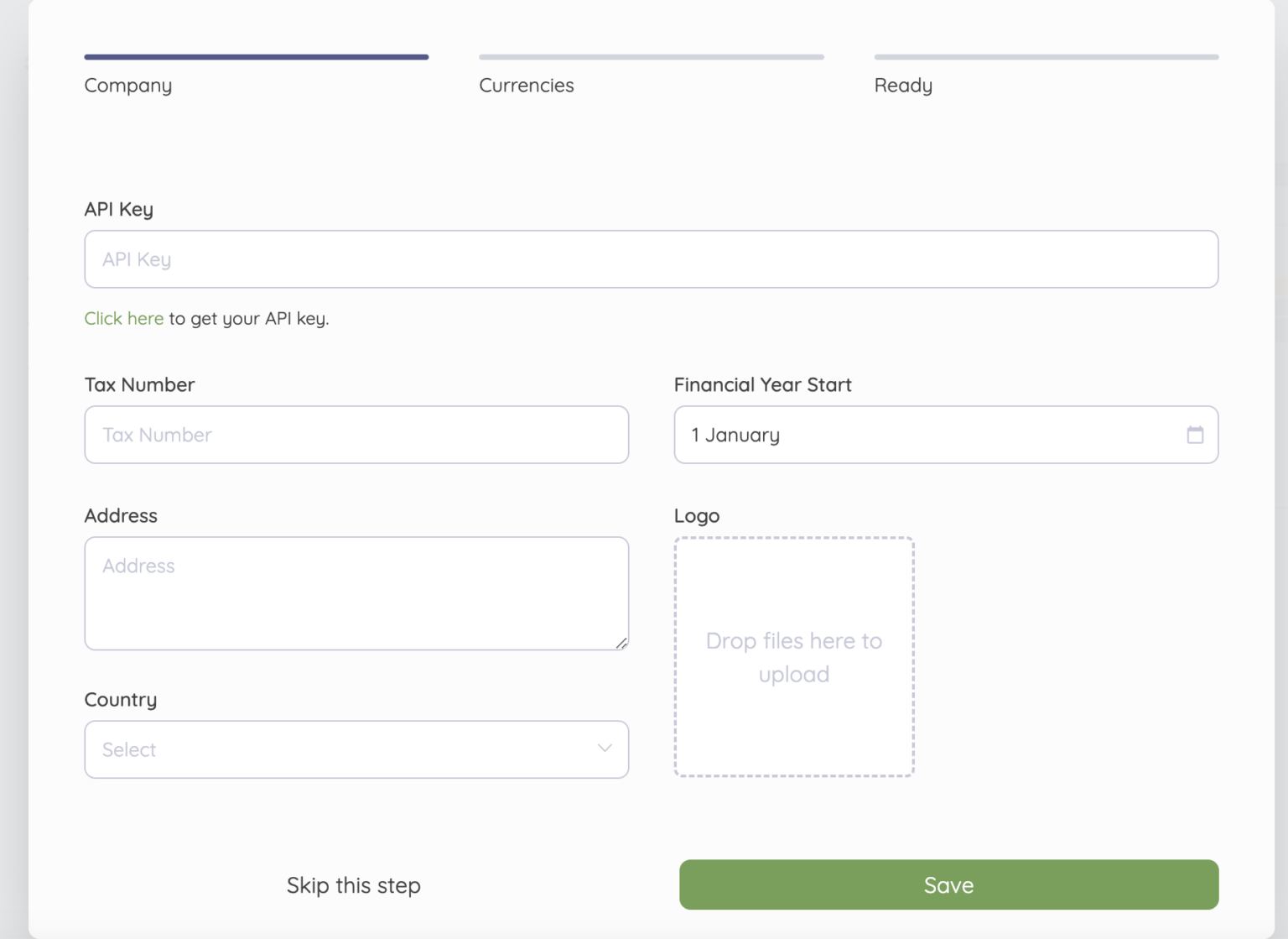 Getting the API Key - Help Center - Akaunting